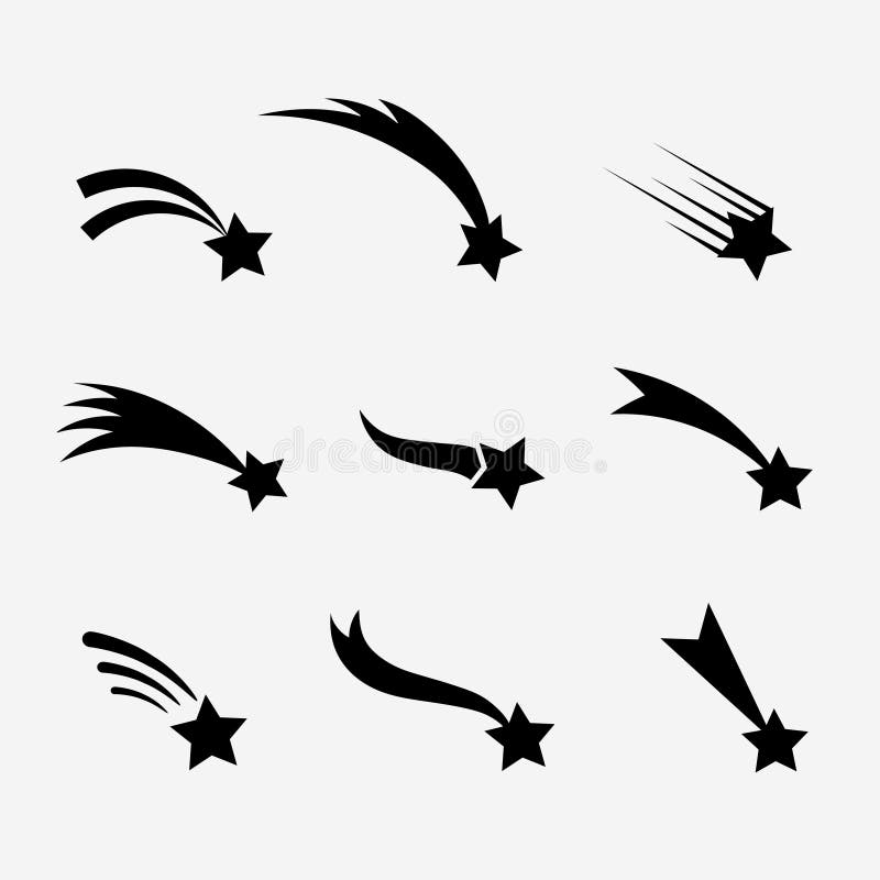 Falling stars vector set stock vector. Illustration of flying - 92891356