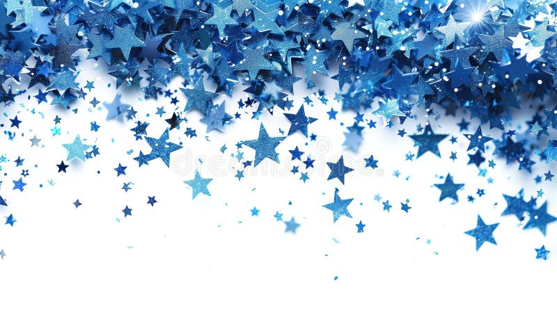 Falling Stars on White Background, Fun Isolated Overlay, Web Graphic ...
