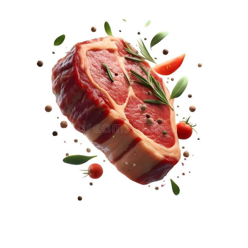 Falling steak meat stock illustration. Illustration of snack - 330480860