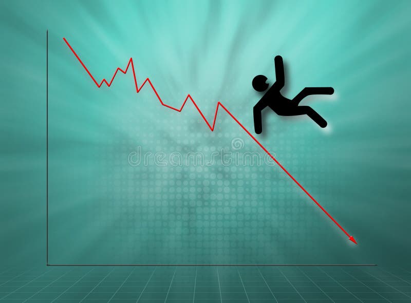 Falling Stock Guy stock illustration. Illustration of financial - 10255390