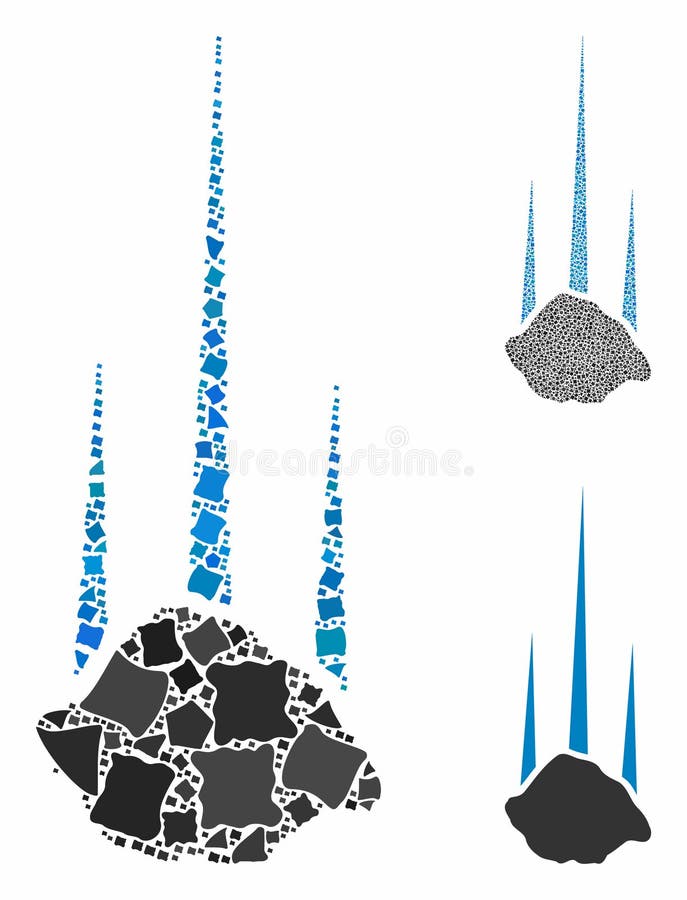 Falling Stone Composition Icon of Bumpy Pieces Stock Vector ...
