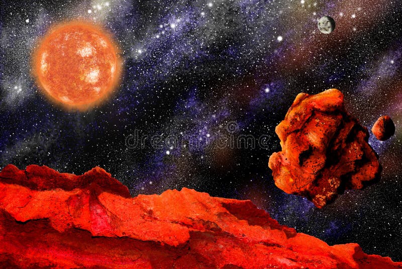 Falling-stone and Giant Star Stock Illustration - Illustration of ...