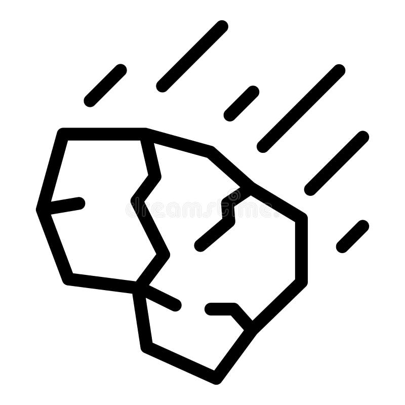Falling Stone Icon, Outline Style Stock Vector - Illustration of orbit ...