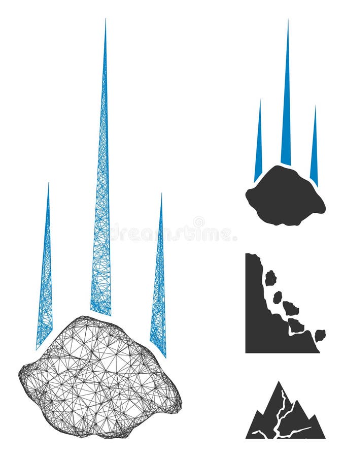 Falling Stone Polygonal Web Vector Mesh Illustration Stock Vector ...