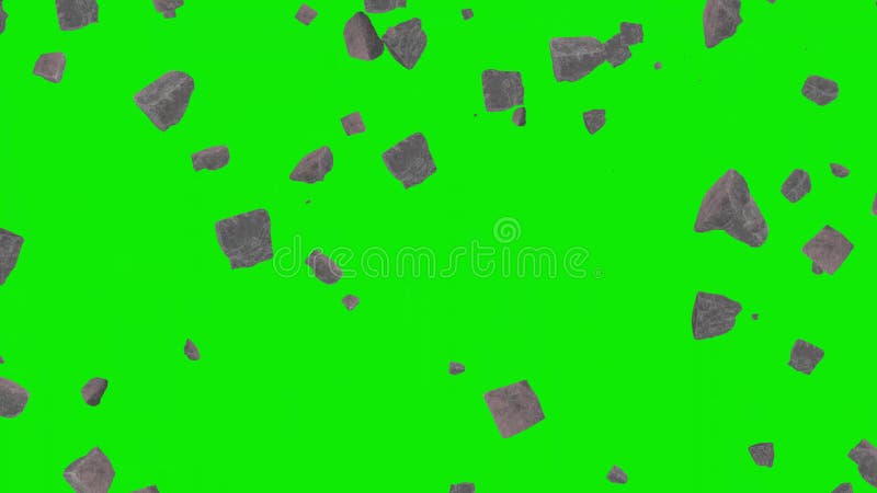Falling Stones Motion Graphics with Green Screen Background. Stock ...