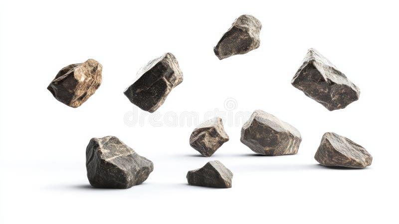Falling Stones on White Background Stock Illustration - Illustration of ...