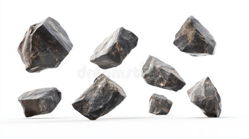 Falling Stones on White Background Stock Illustration - Illustration of ...