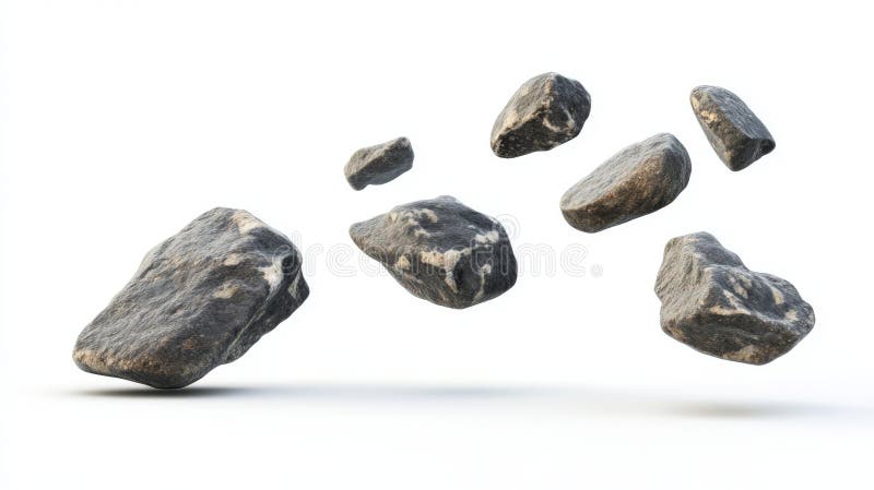 Falling Stones on White Background Stock Illustration - Illustration of ...