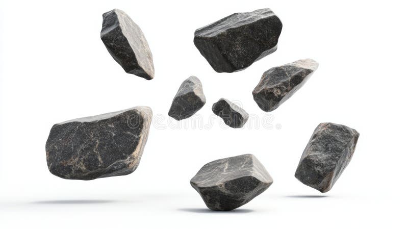 Falling Stones on White Background Stock Illustration - Illustration of ...