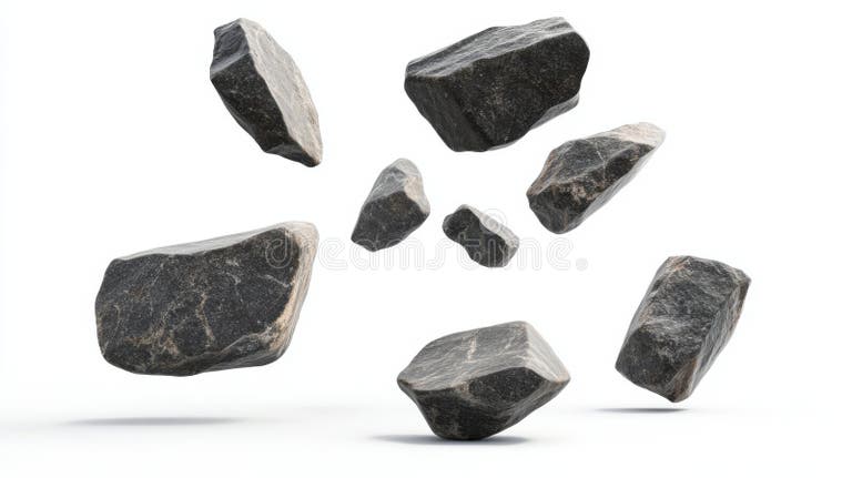 Falling Stones on White Background Stock Illustration - Illustration of ...