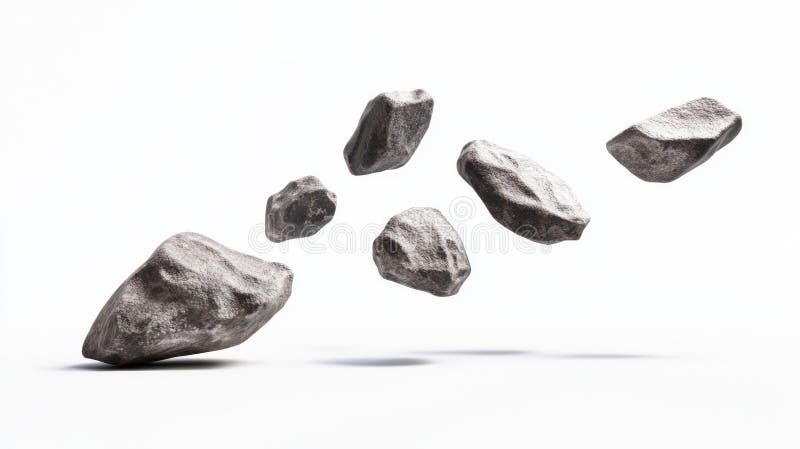 Falling Stones on White Background Stock Illustration - Illustration of ...