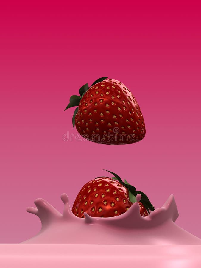 Falling strawberries stock illustration. Illustration of product - 4155621