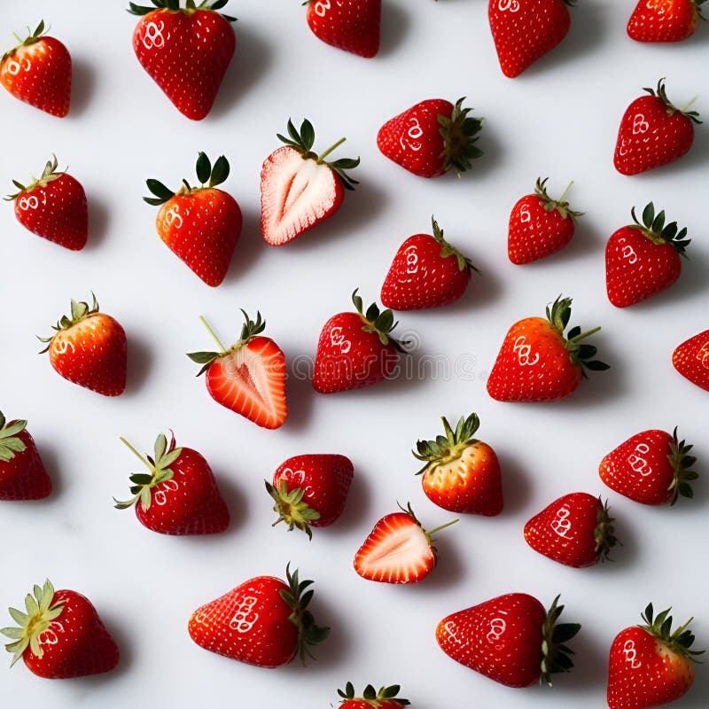 Falling Strawberries Isolated Stock Illustration - Illustration of ...