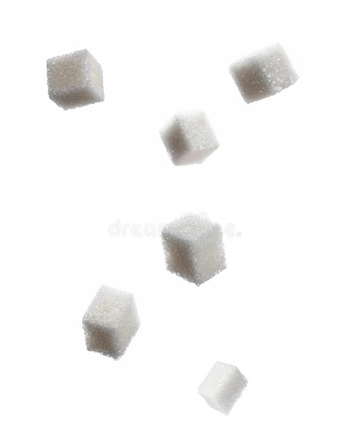Falling Sugar Cubes Isolated on White Background Stock Illustration ...