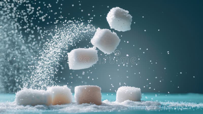 Falling Sugar Cubes with Powdery Effect Stock Image - Image of ...