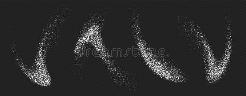 Falling Sugar Salt White Dust Set of Isolated Realistic Images of White ...