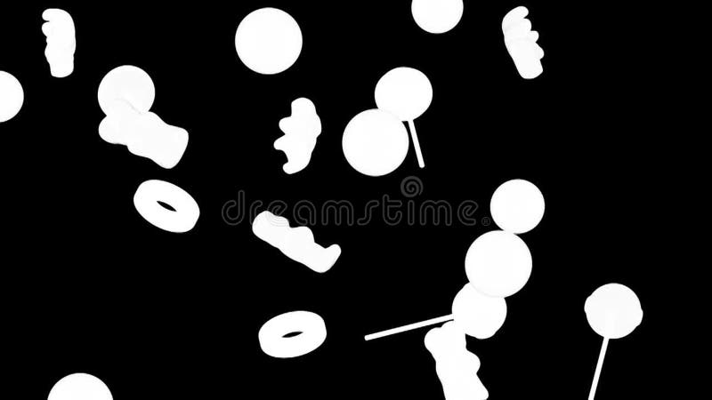 Falling Sweets Loop Isolated with an Alpha Channel Stock Video - Video ...
