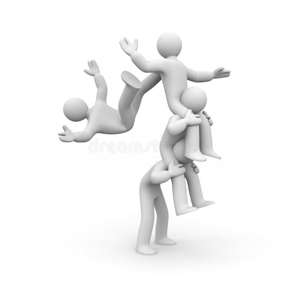 Falling of the team stock illustration. Illustration of downfall - 99170717