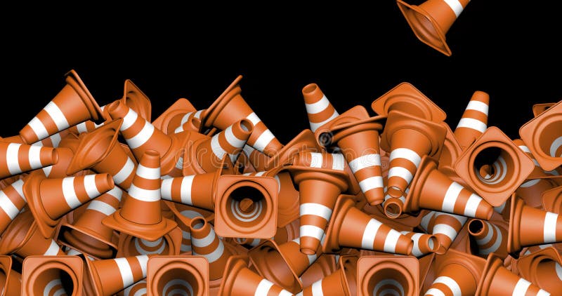 Falling traffic cones stock video. Video of traffic, safety - 93576469