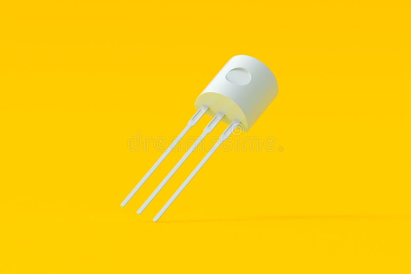 Falling Transistor on Orange Background. Electronic Component Stock ...
