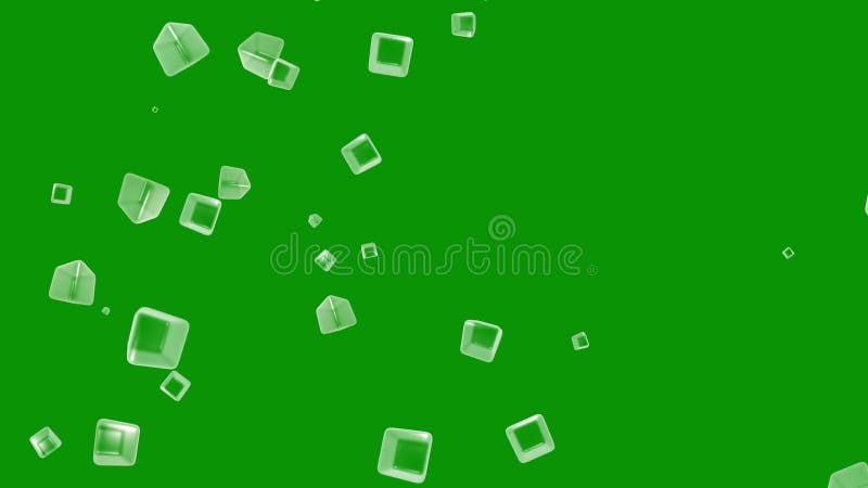 Falling Transparent Cubes Motion Graphics with Green Screen Background ...