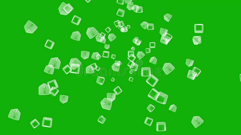 Falling Transparent Cubes Motion Graphics with Green Screen Background ...