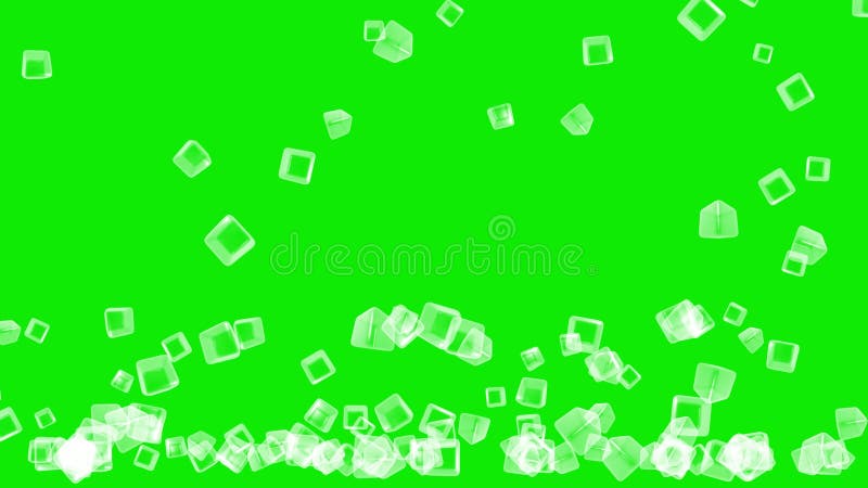 Falling Transparent Cubes Motion Graphics with Green Screen Background ...