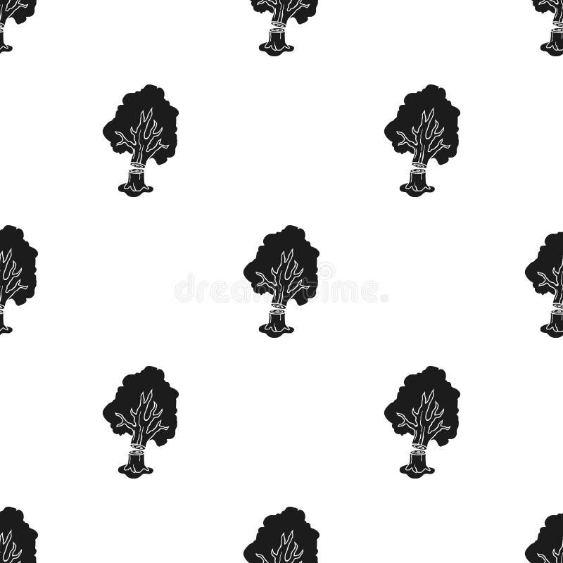 Falling Tree Icon in Cartoon Style Isolated on White Background ...