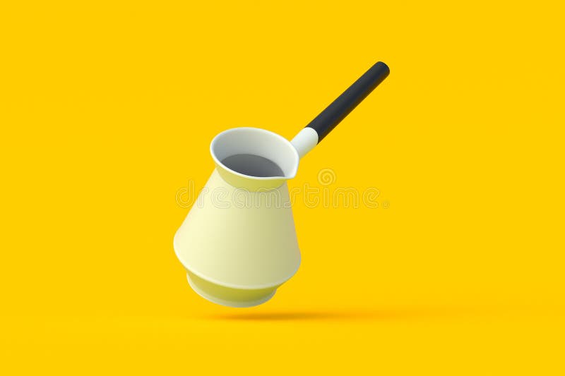 Falling Turkish Coffee Pot on Orange Background Stock Illustration ...