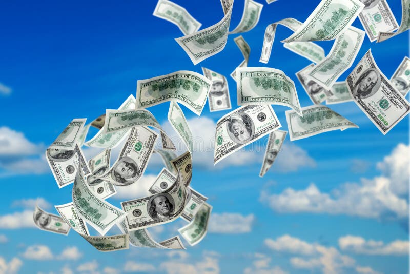 Falling US dollars stock image. Image of exchange, paper - 11280041