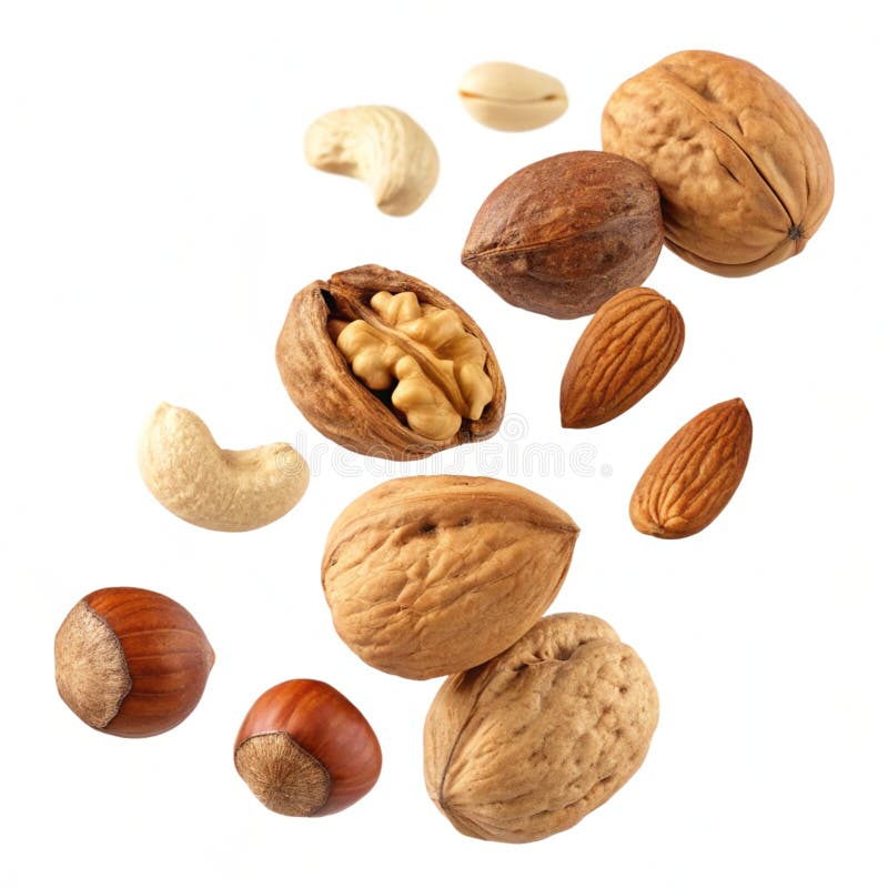 Falling Various Nuts Collection Stock Illustration - Illustration of ...