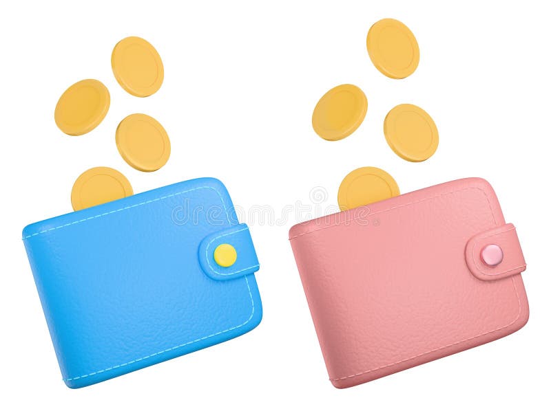 Falling Wallets with Leather Texture and Coins. Cashback or Refund ...