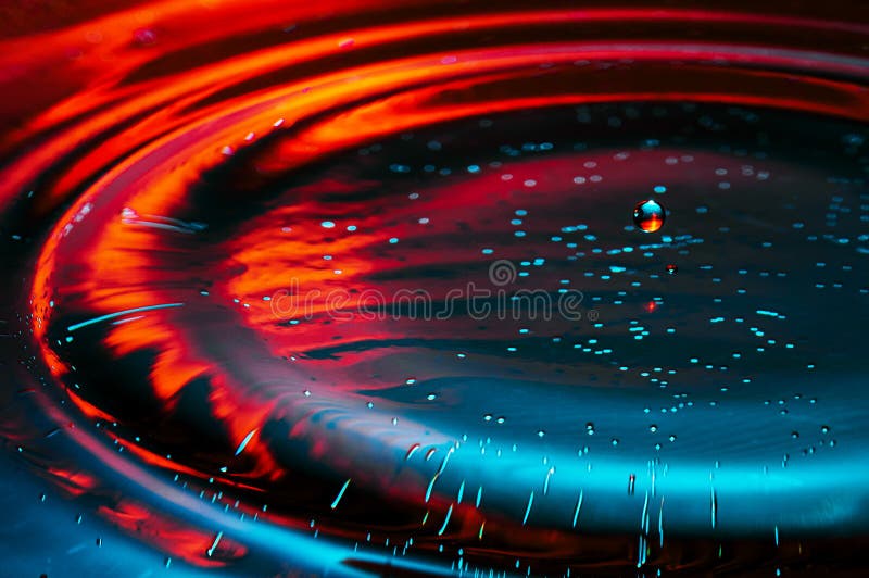 Falling Water Drop, Abstract Background Color Lush Lava and Aqua ...