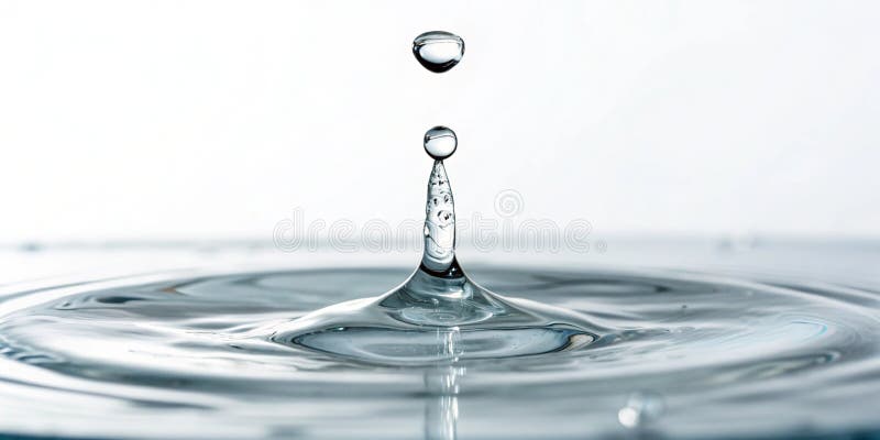 Falling Water Drop on Clean Background Stock Illustration ...