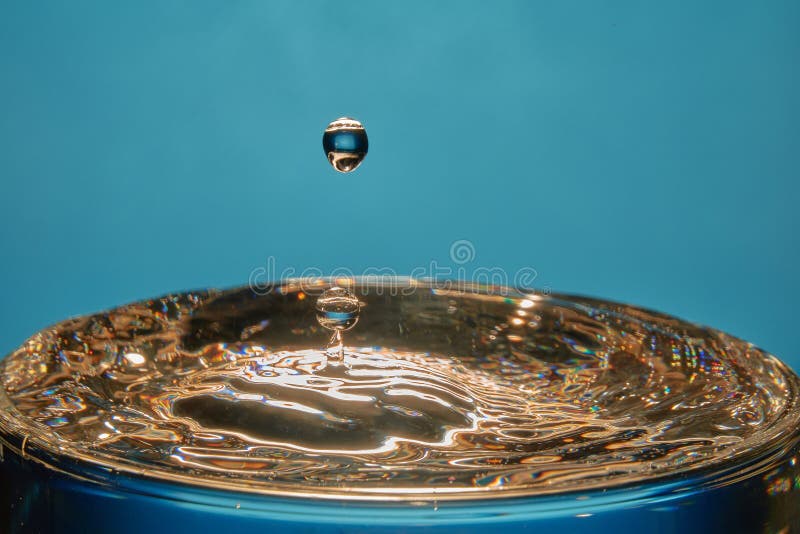 Falling Water Drop Collision with Beautiful Colorful Reflections and ...