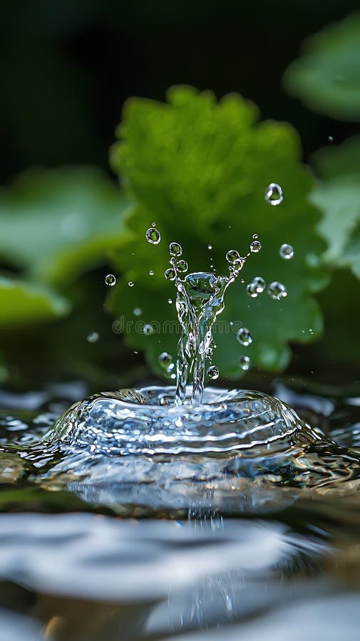 Falling Water Droplet Close-up, Delicate Motion. Stock Illustration ...