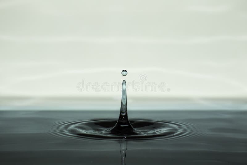 Falling Water Drops with Frozen Image Stock Photo - Image of ...