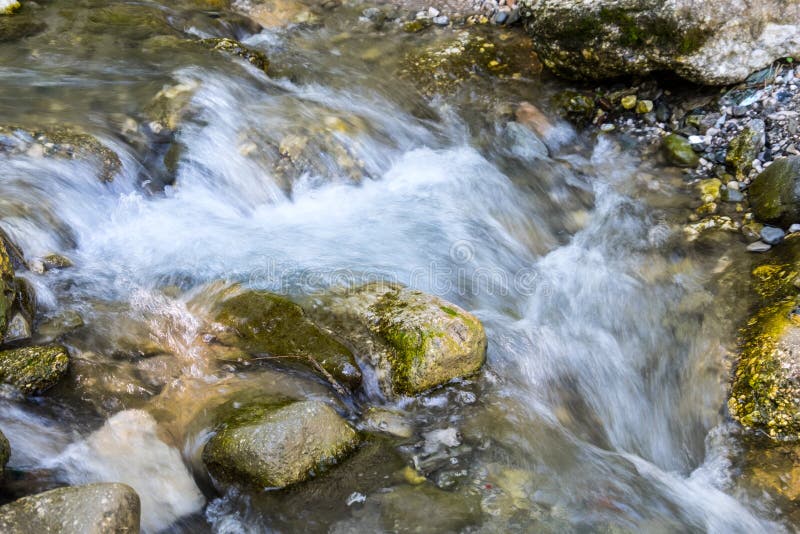 Falling water stock photo. Image of moss, park, shadows - 83553270