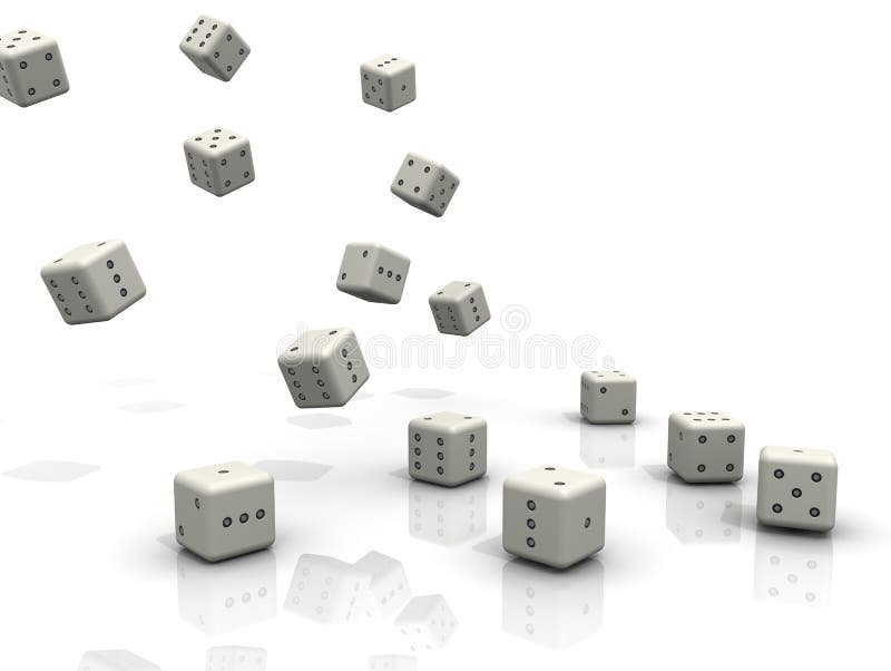 Falling 3D Dices - Classical Gambling Game Close Up Stock Illustration ...