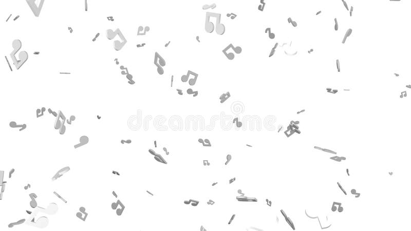 Falling White Musical Notes on White Background. Stock Video - Video of ...