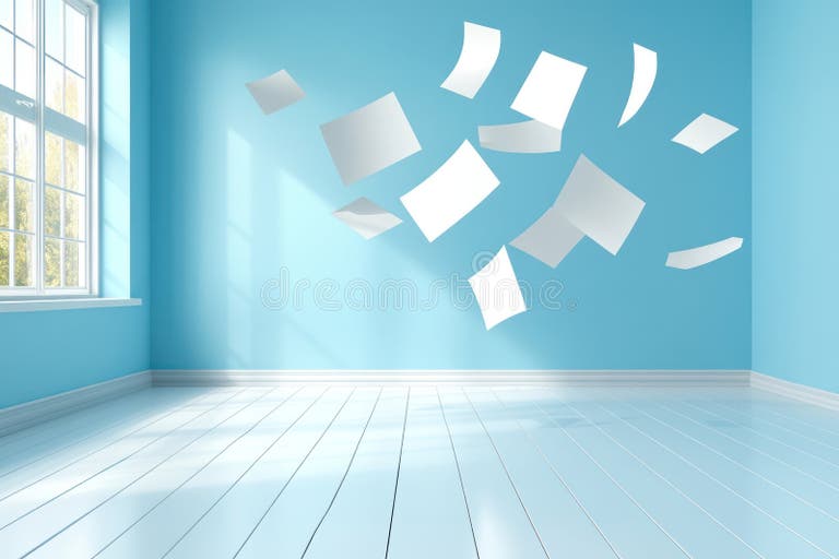 Falling White Paper Sheets Vector Illustration - Stack of Blank Pages ...