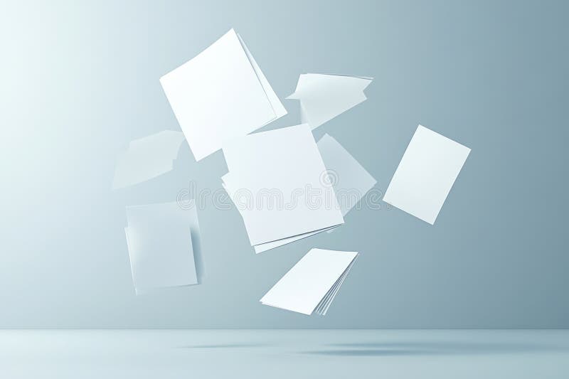 Falling White Paper Sheets Vector Illustration - Stack of Blank Pages ...