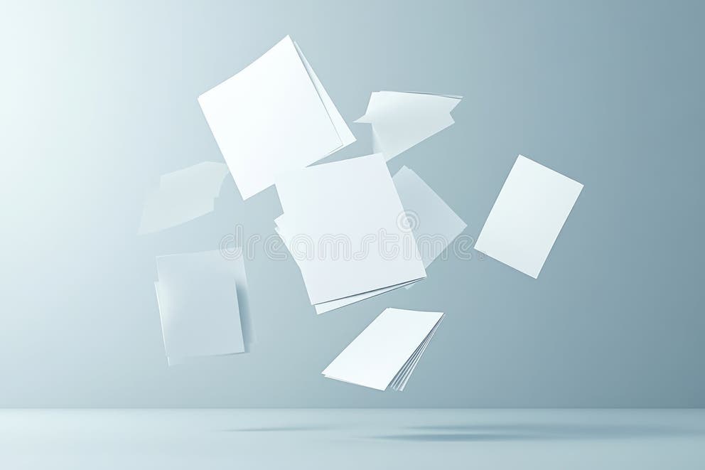 Falling White Paper Sheets Vector Illustration - Stack of Blank Pages ...