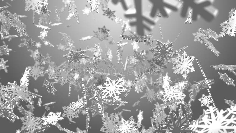 Falling White Snowflake on Grey Background Stock Footage - Video of ...