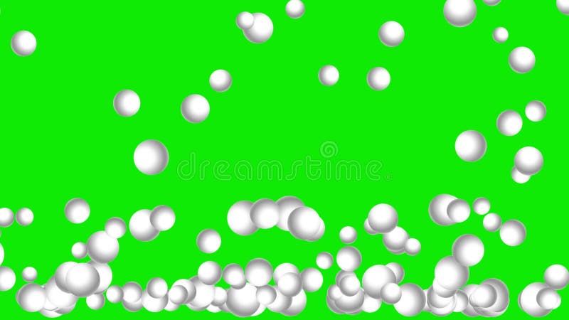 White Spheres Fountain Motion Graphics with Green Screen Background Stock Footage - Video of ...