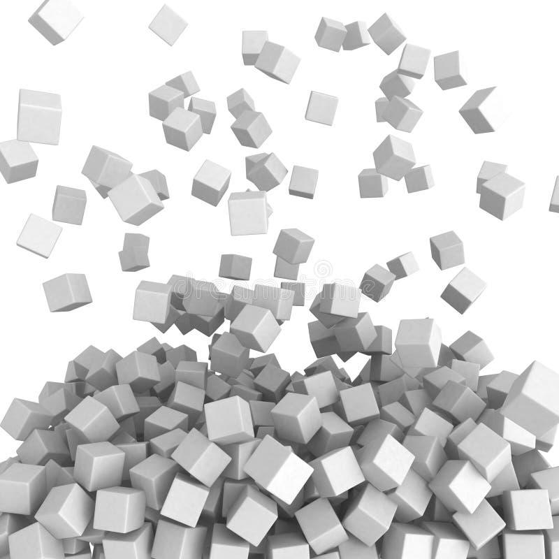 Falling Whiter Cubes Abstract Background Stock Illustration ...