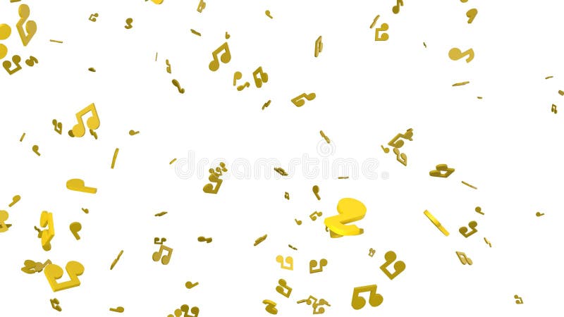 Yellow Musical Notes on White Background. Stock Video - Video of ...