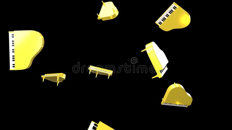 Falling Yellow Musical Notes on Yellow Background. Stock Footage ...