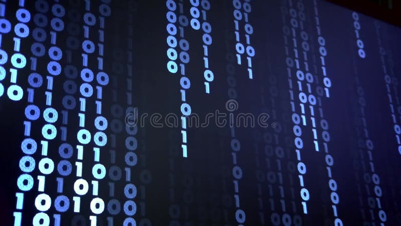 Falling Zero-one Digits on the Screen. High Technology Concept Stock ...