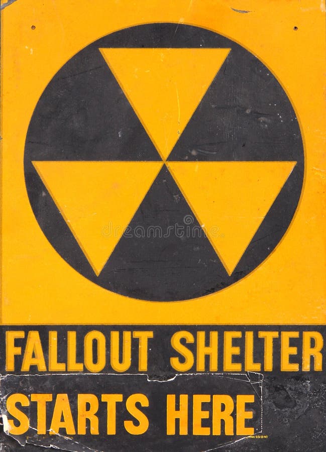 Nuclear Fallout Shelter Sign Isolated on White Stock Image - Image of ...